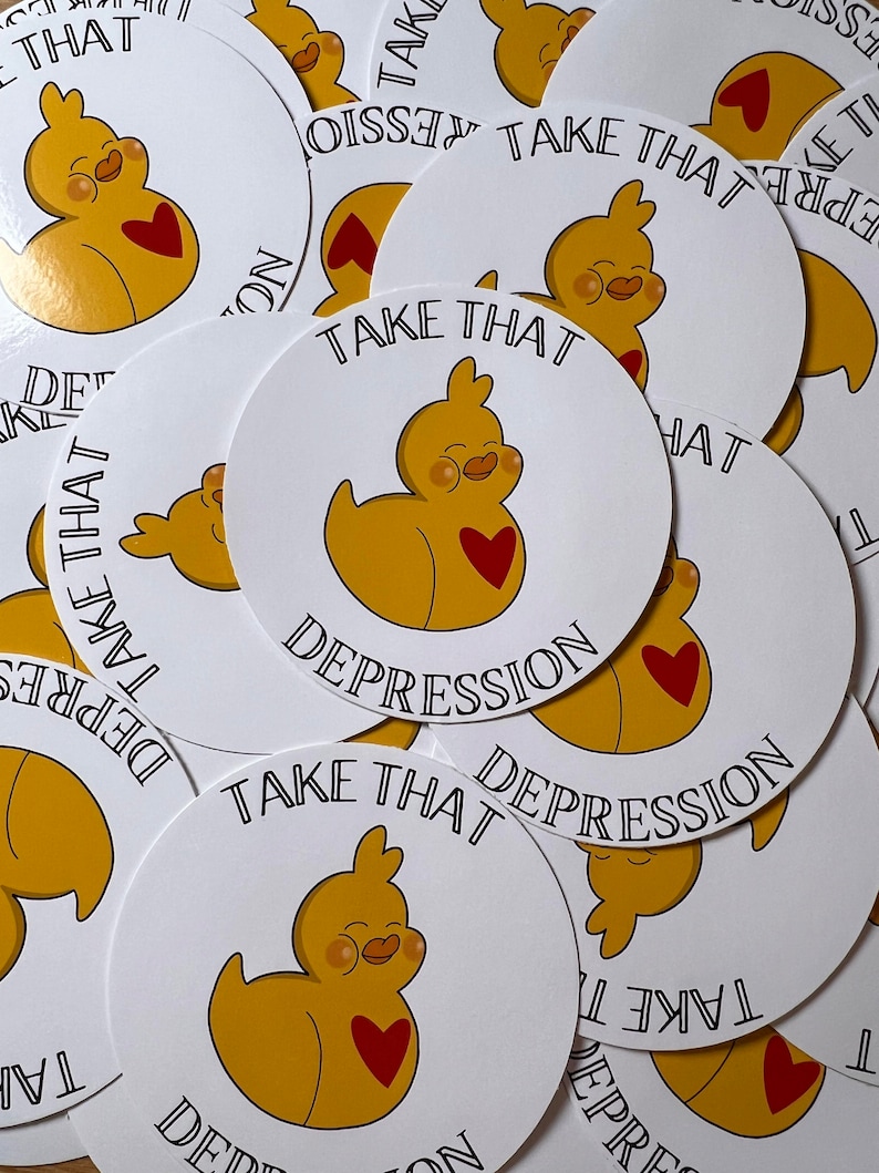 Take That Depression Hazbin Hotel Sticker - Etsy