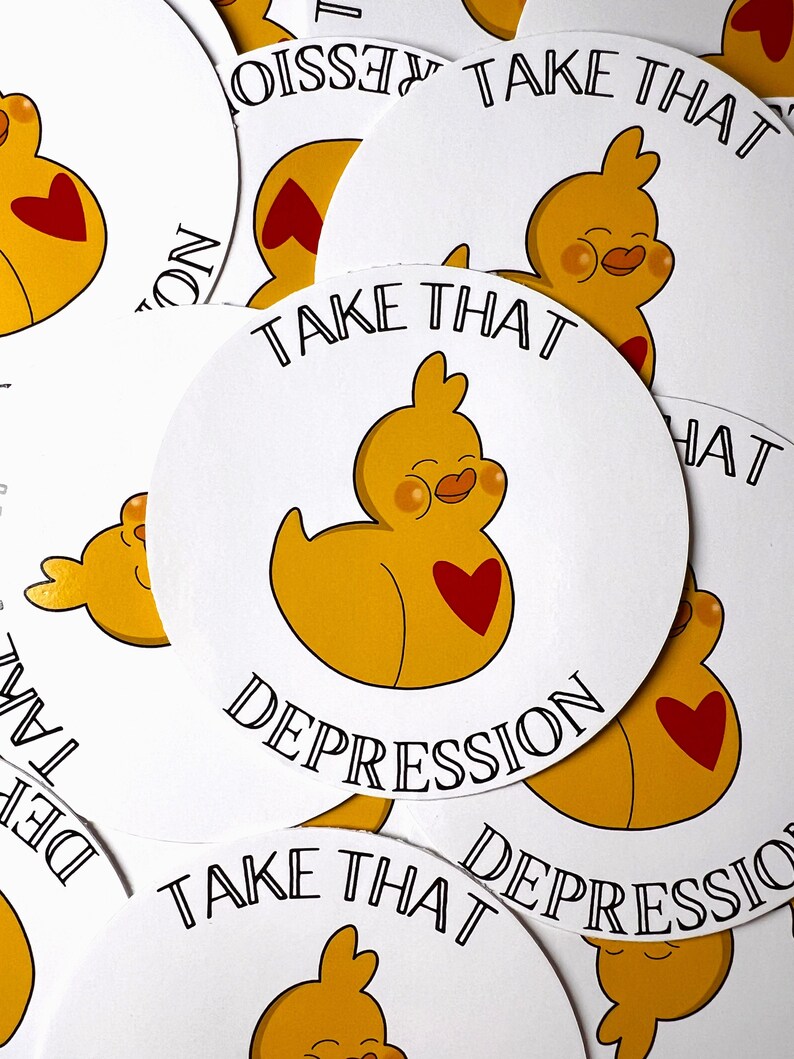 Take That Depression Hazbin Hotel Sticker - Etsy
