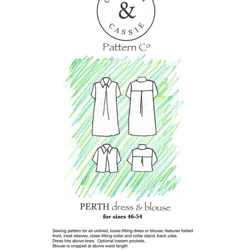 Perth Dress/blouse Pdf Sewing Pattern Size 36-46 - Etsy