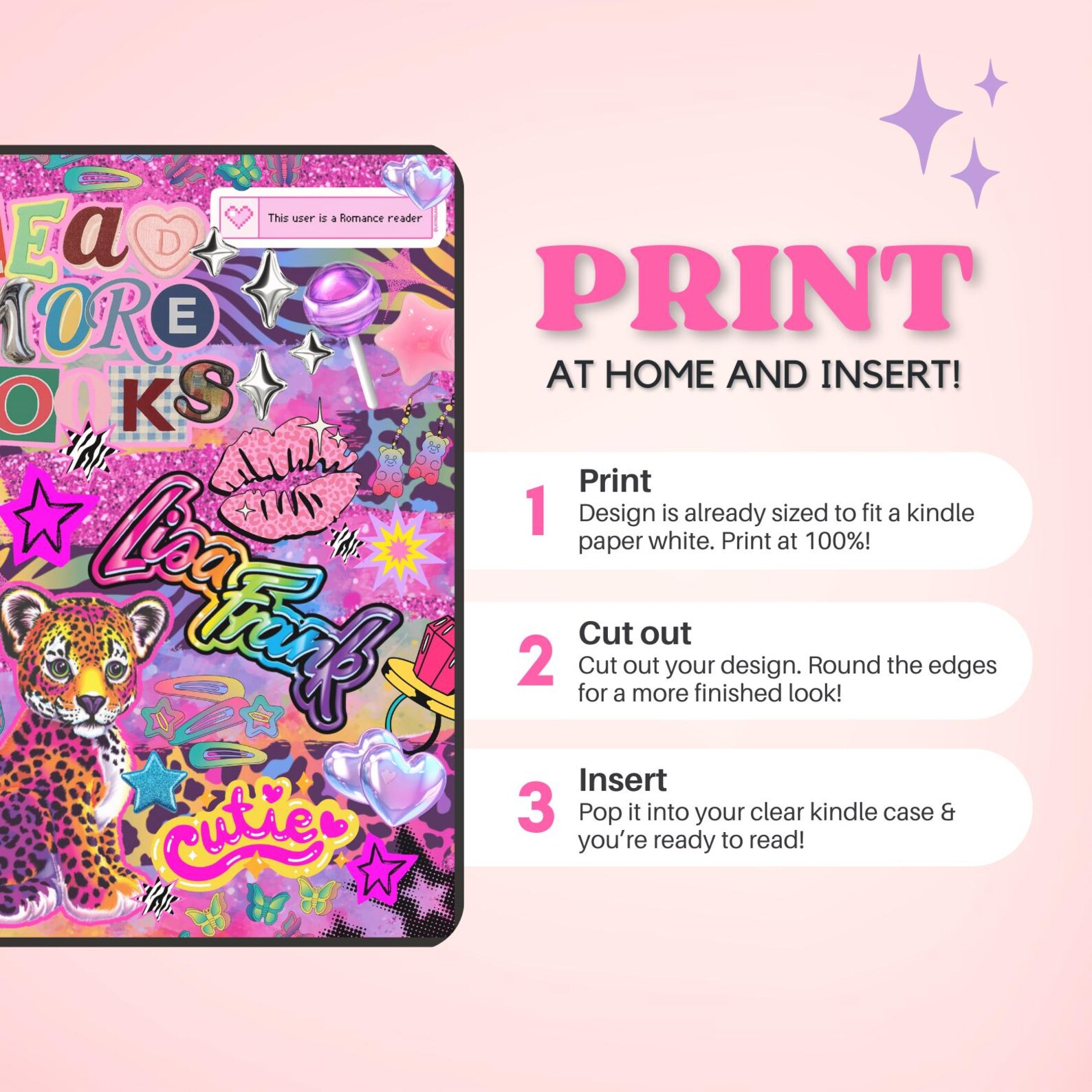 Lisa Frank 2000's Y2K Vibes Kindle Insert for Kindle Paperwhite, Basic ...