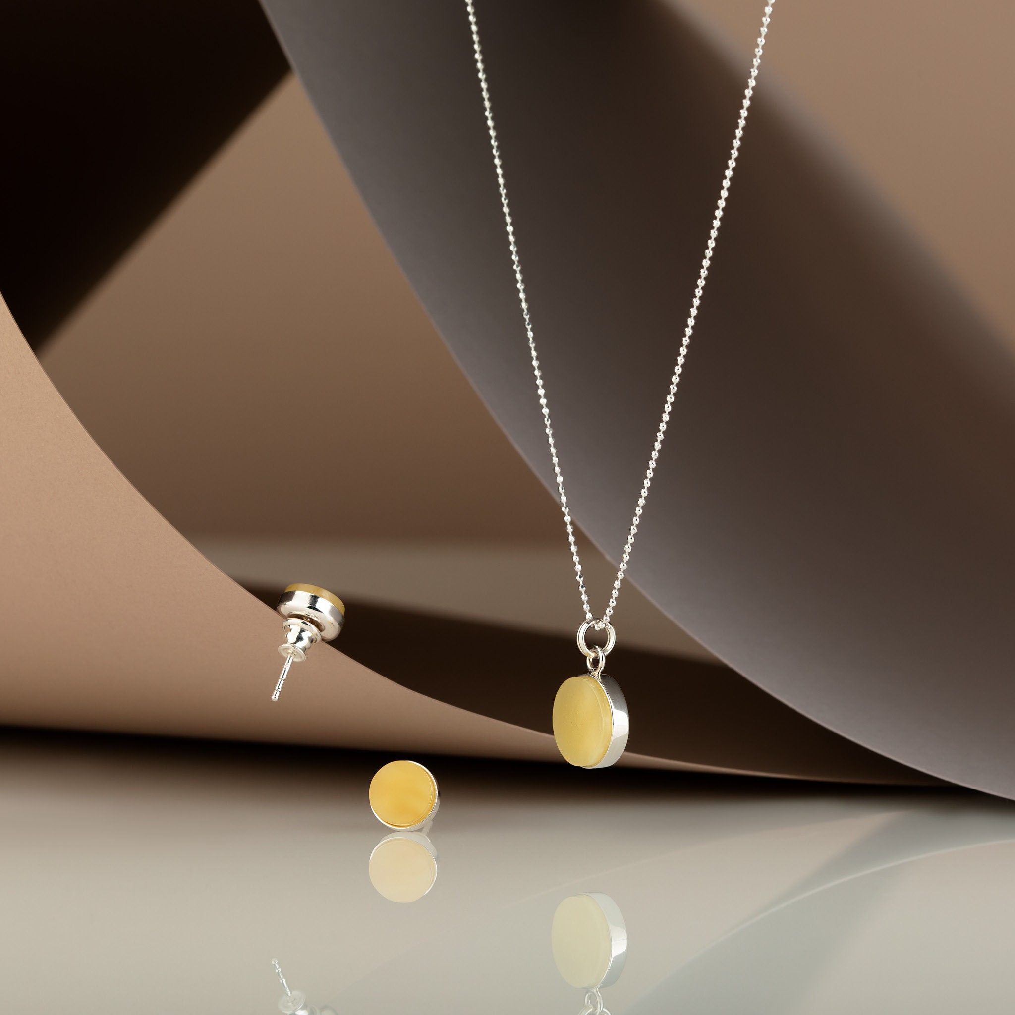 Round amber pendant, Modern amber jewelry, Geometric pendant, White ...