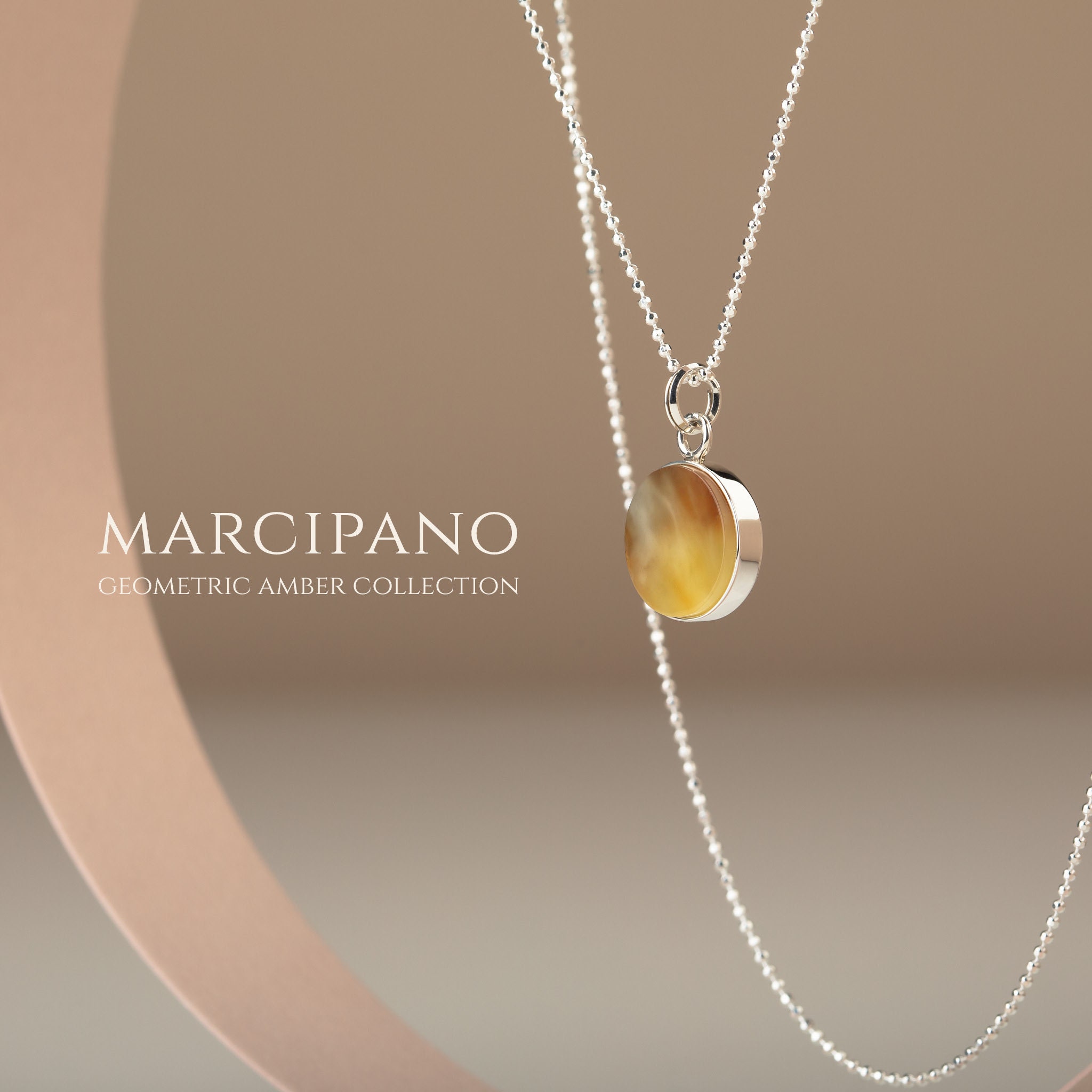 Round amber pendant, Modern amber jewelry, Geometric pendant, White ...
