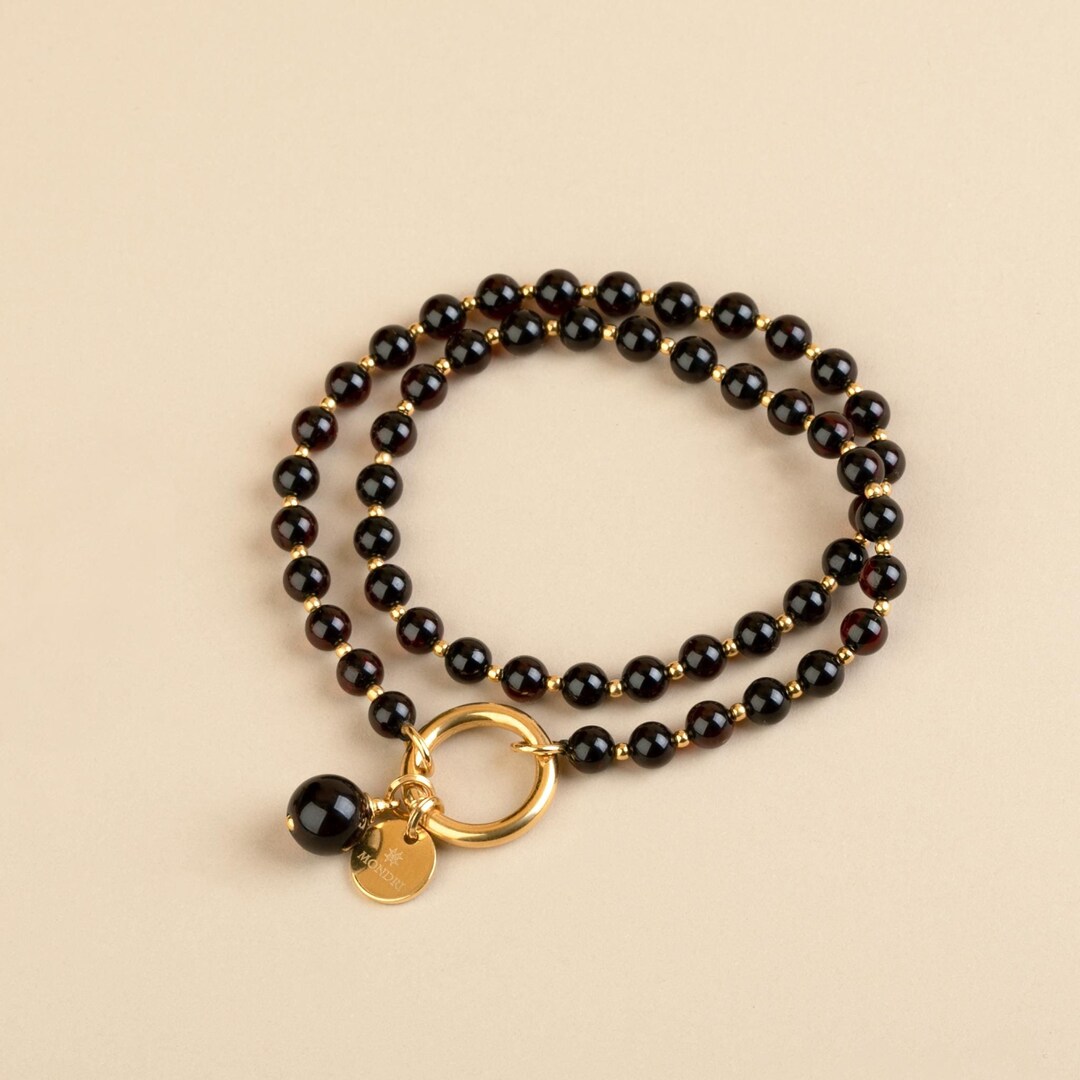 Red Baltic Amber Double Bracelet: Sterling Silver, Vermeil Finish - Etsy