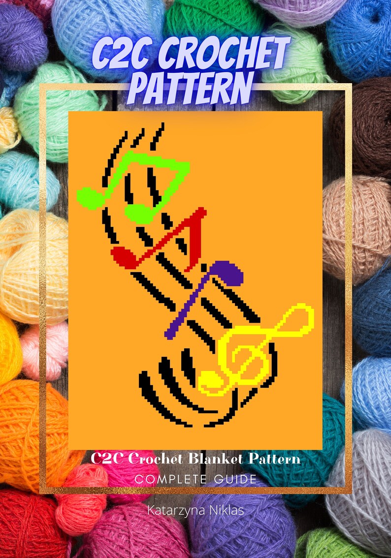 C2C Crochet Blanket Pattern, Music Notes, PDF Digital Download - Etsy