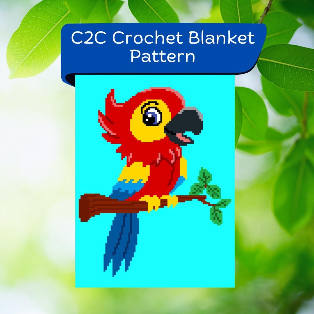 C2C Parrot Crochet Pattern – Digital PDF Blanket Design - Etsy