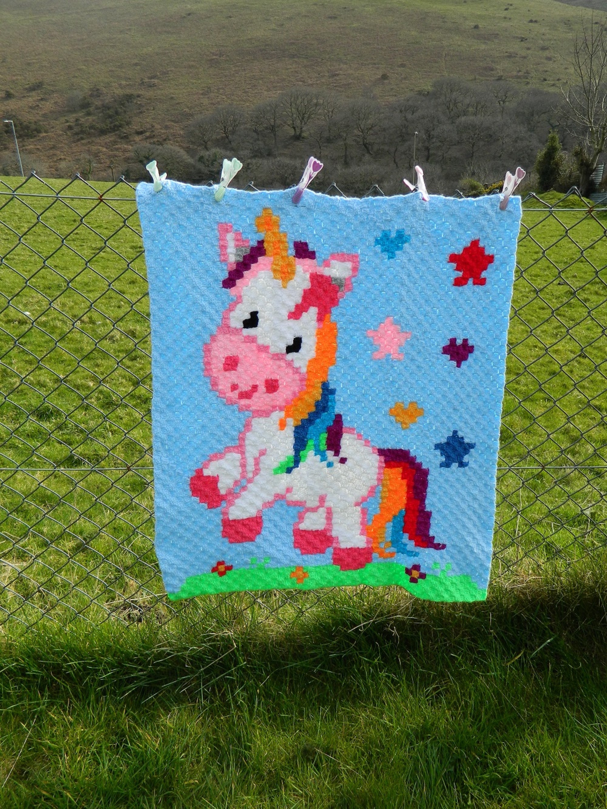 C2C Crochet Blanket Pattern, Unicorn, PDF Digital Download - Etsy