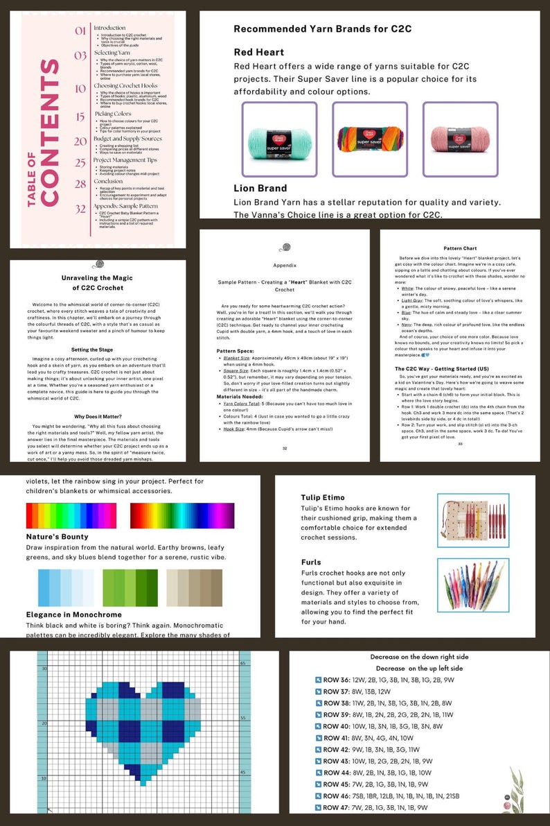 C2C Crocheting Guide: Mastering Materials, Tools, and More - Ebook, PDF ...