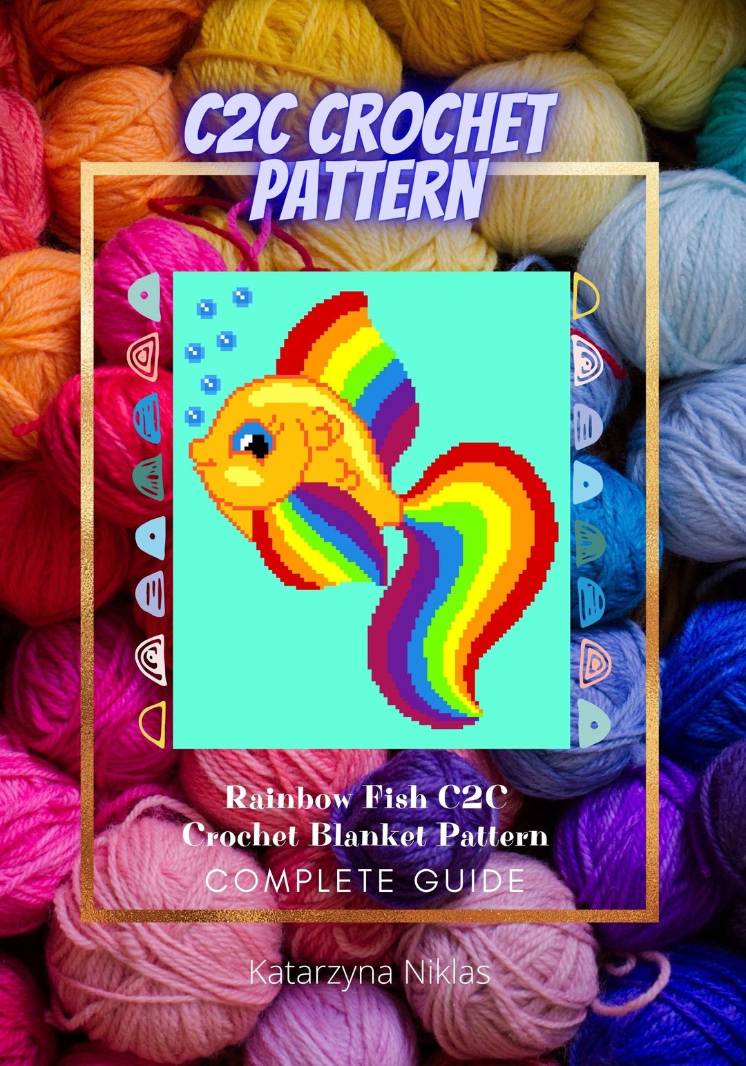 C2C Crochet Blanket Pattern, Rainbow Fish, PDF Digital Download - Etsy