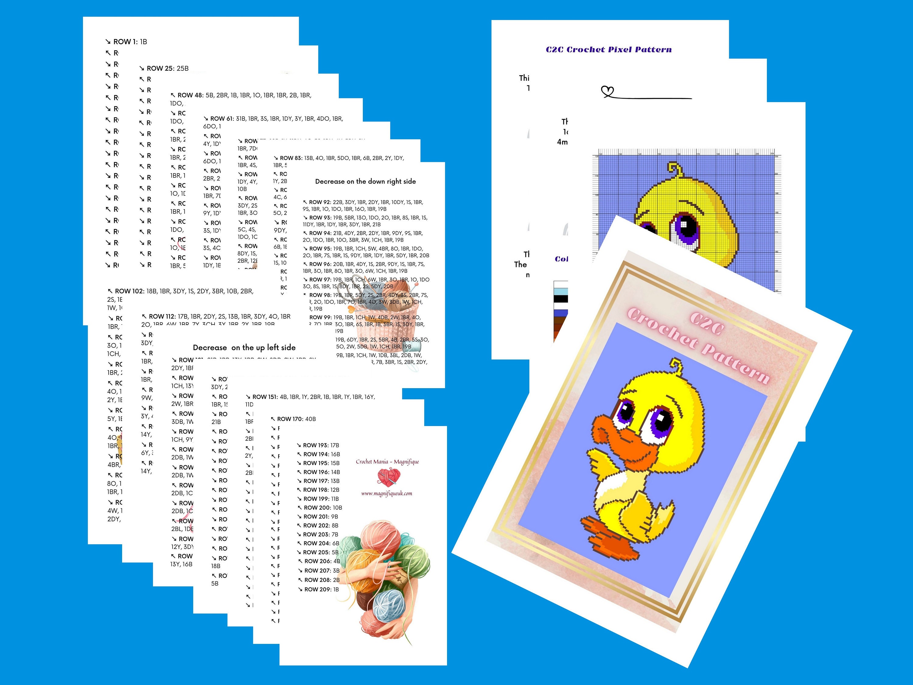 C2C Crochet Blanket Pattern, Duck, PDF Digital Download - Etsy