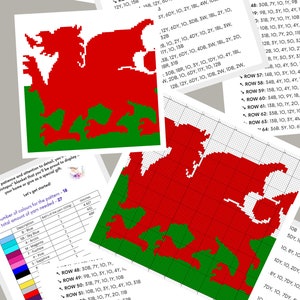 C2C Crochet Blanket Pattern, Wales Flag, PDF Digital Download - Etsy