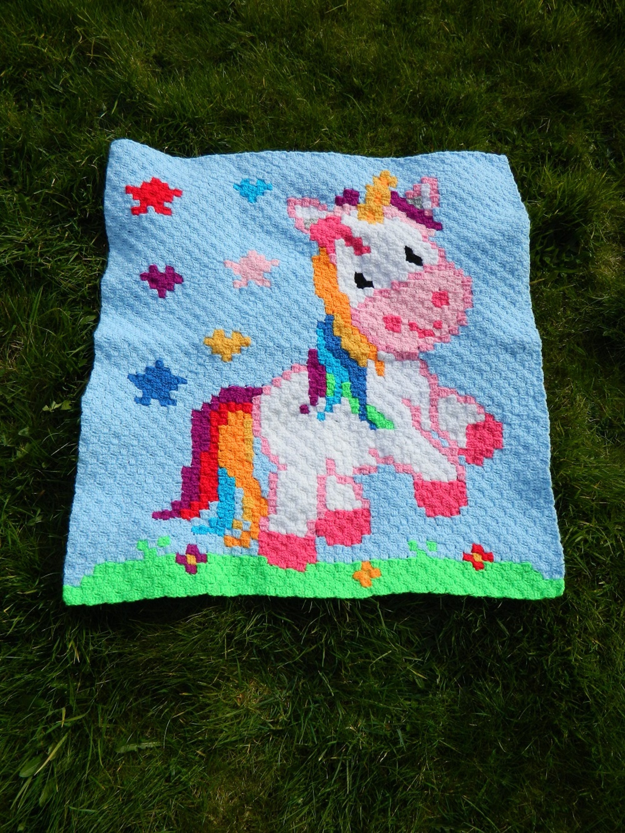 C2C Crochet Blanket Pattern, Unicorn, PDF Digital Download - Etsy