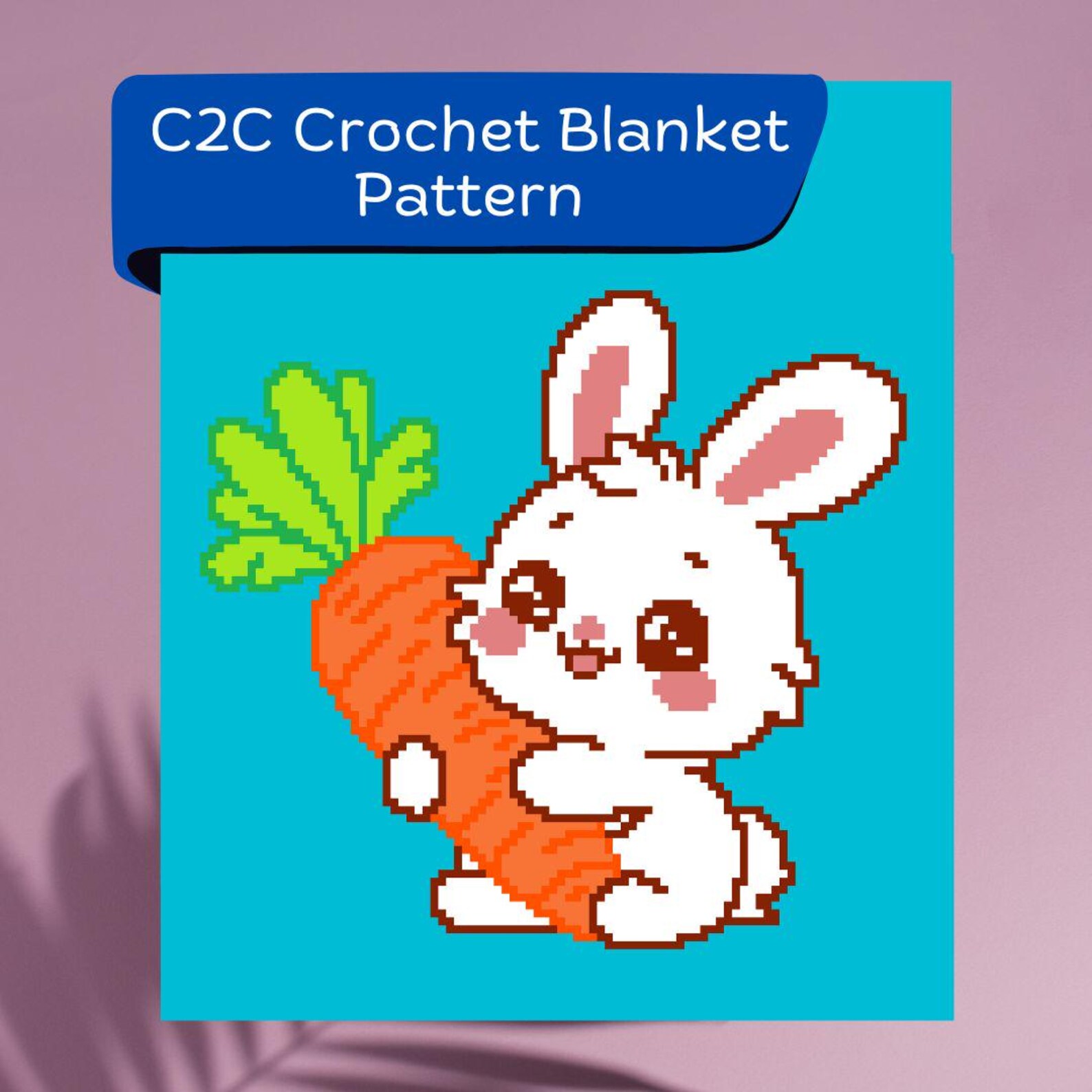 C2C Crochet Blanket Pattern, Bunny With Carrot, PDF Digital Download - Etsy