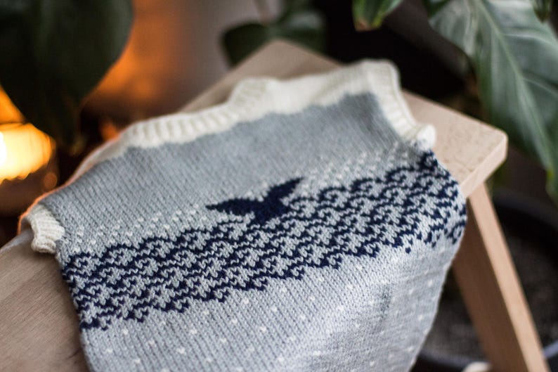 Whale Sweater Knitting Pattern, Sleeveless Kids Vest (digital Pattern ...