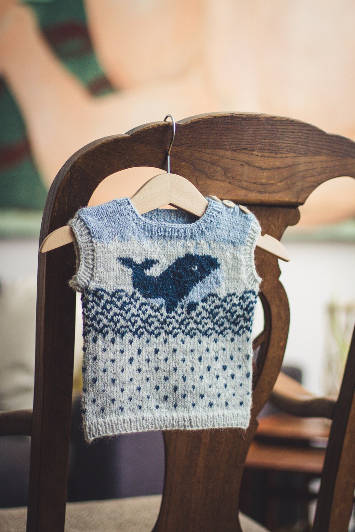Whale Sweater Knitting Pattern, Sleeveless Kids Vest (digital Pattern ...
