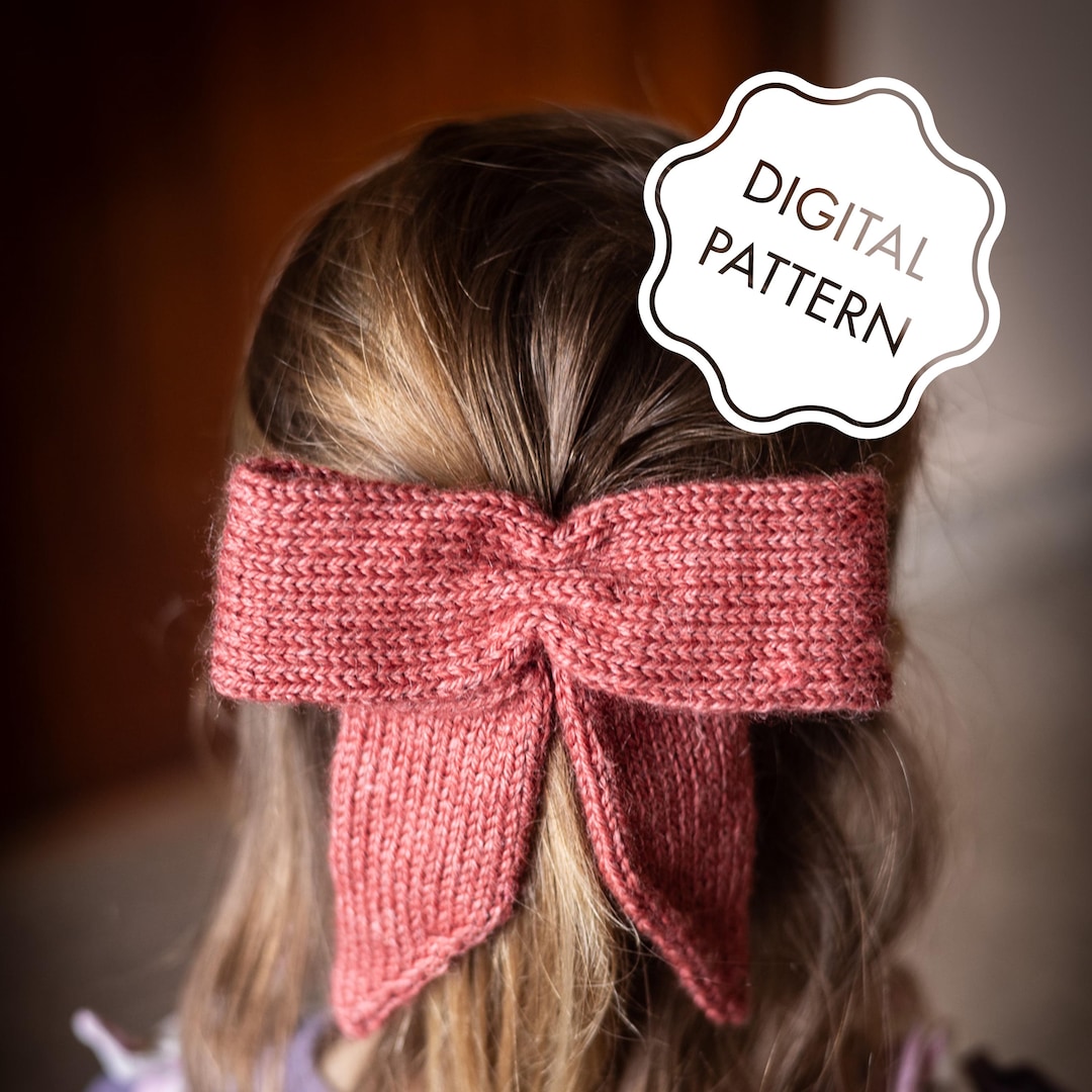 Knitted Hair Bow Pattern – Easy DIY Hair Accessory (PDF Download) - Etsy