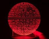 Death Star Acrylic Lamp Edge Lit Light Acrylic Night Light - Etsy