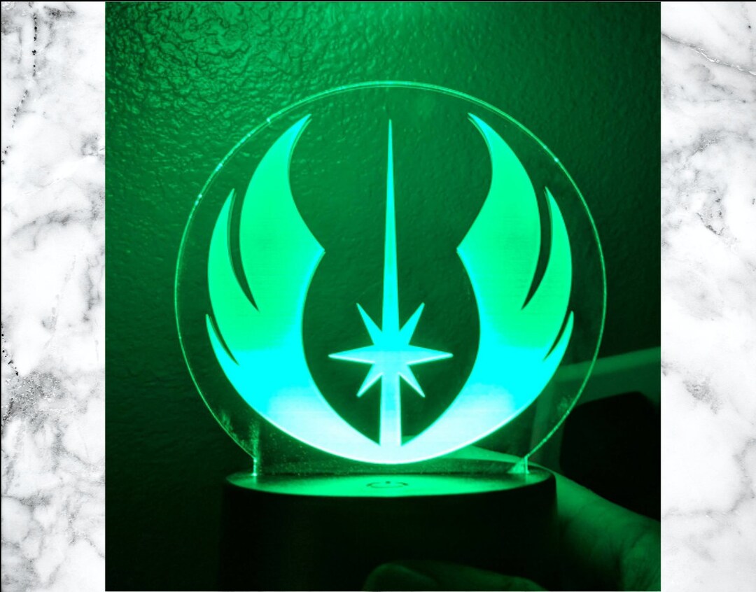 Jedi Acrylic Lamp, Edge Lit Light, Acrylic Night Light, Acrylic Desk ...