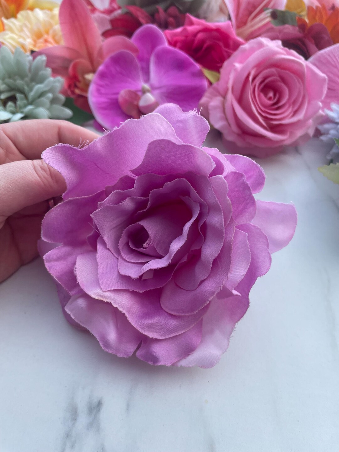 ORLA Large Pink Rose Brooch: Vintage Jacket Corsage, Wedding Accessory ...