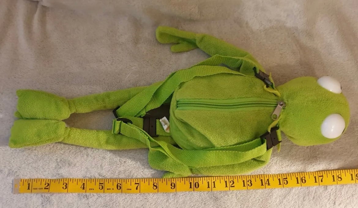 Reworked Kermit the Frog Backpack, Muppet Rucksack, Reworked Toy Bag ...