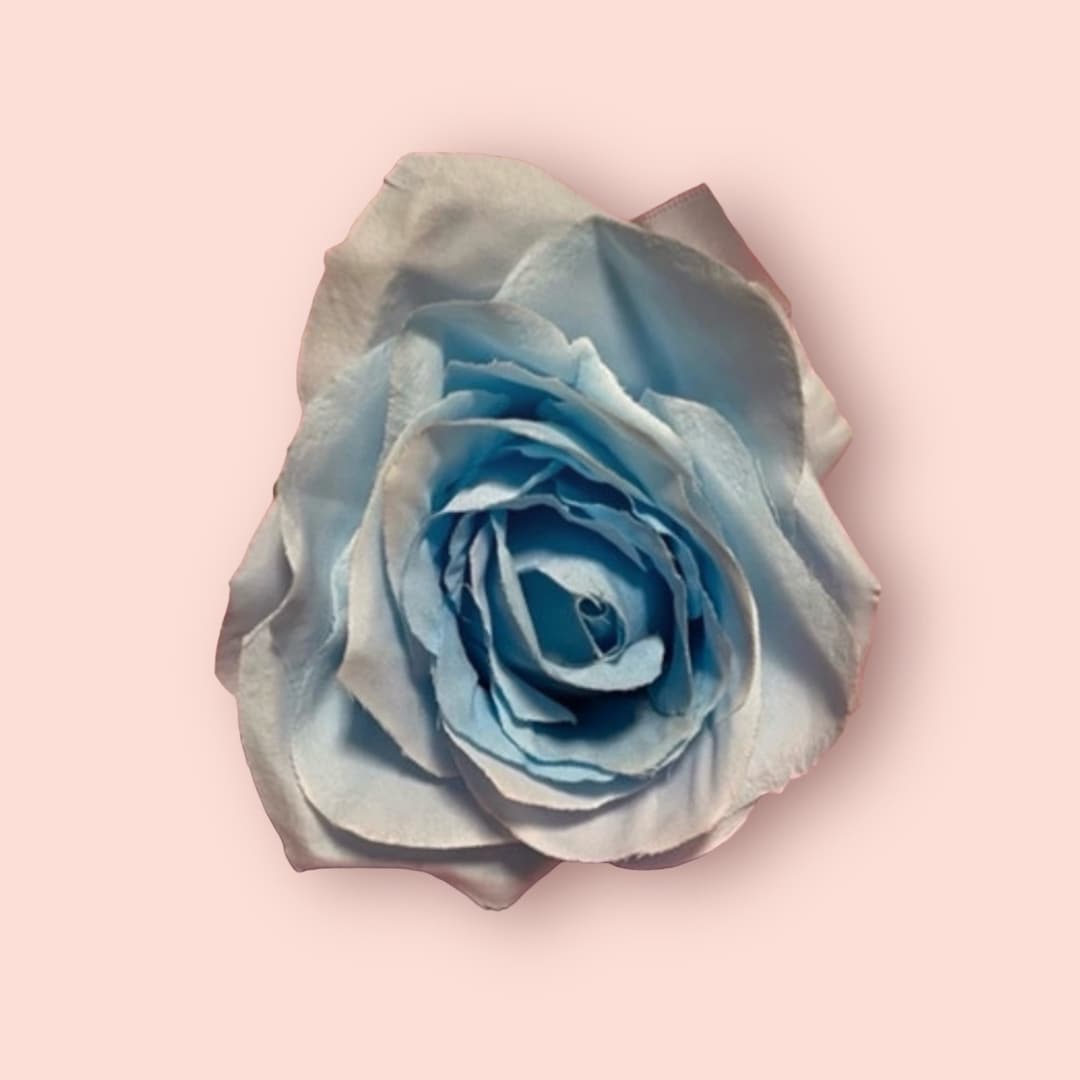 Pale Blue Rose Hair Flower, Light Blue Floral Hair Clip, Sky Blue Rose ...