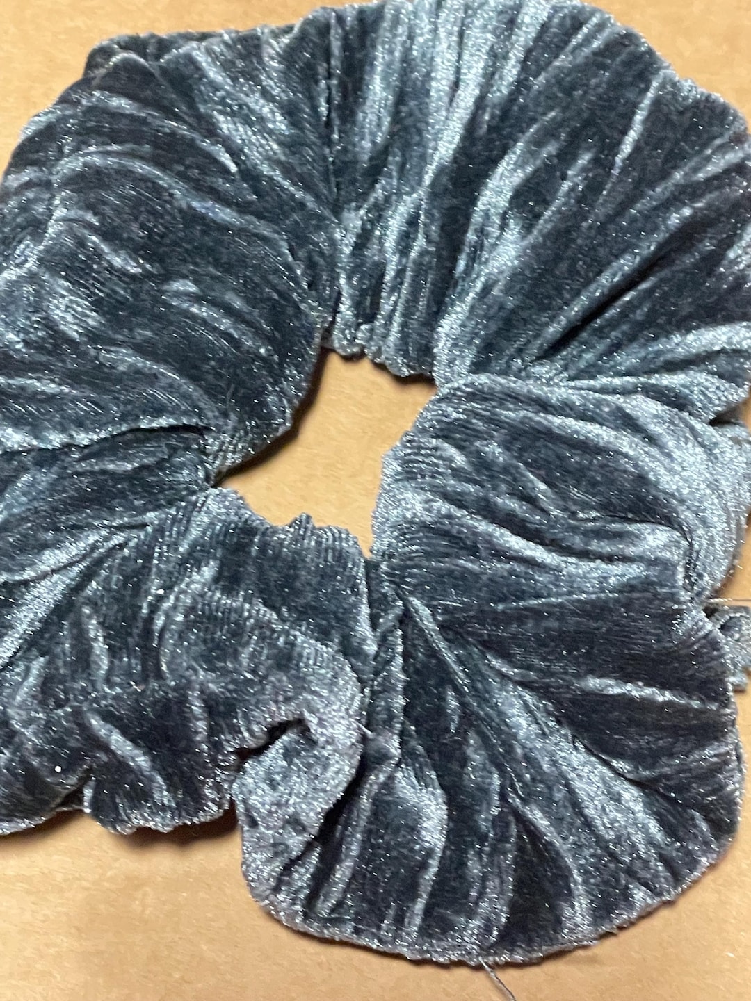 Dark Blue Grey Velvet Scrunchie, Grey Velvet Scrunchies, Grey Velvet ...
