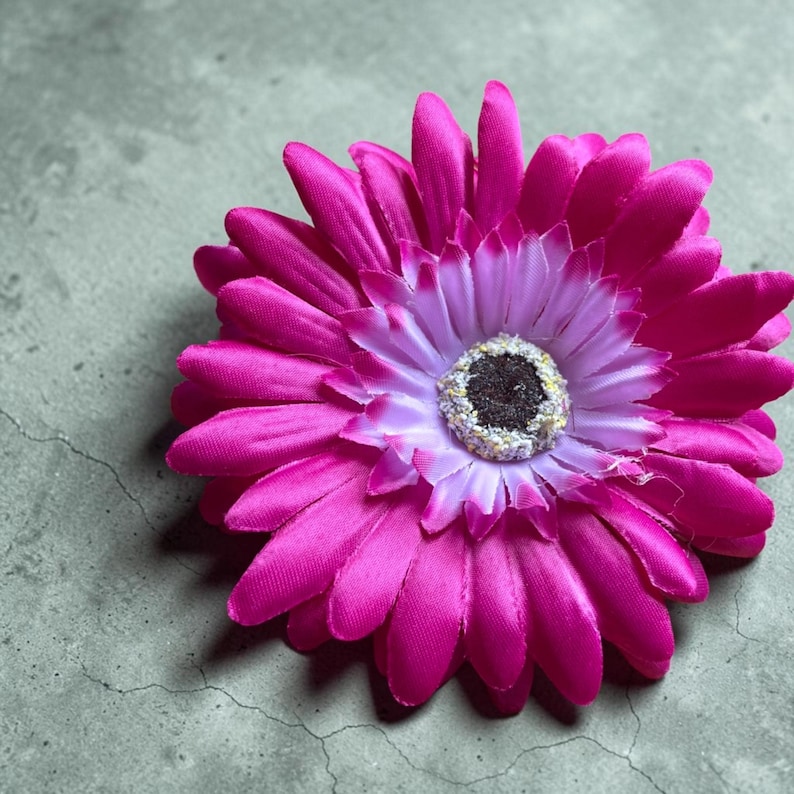 Cerise Gerbera Daisy Hair Flower Clip, Cerise Floral Hair Accessory ...