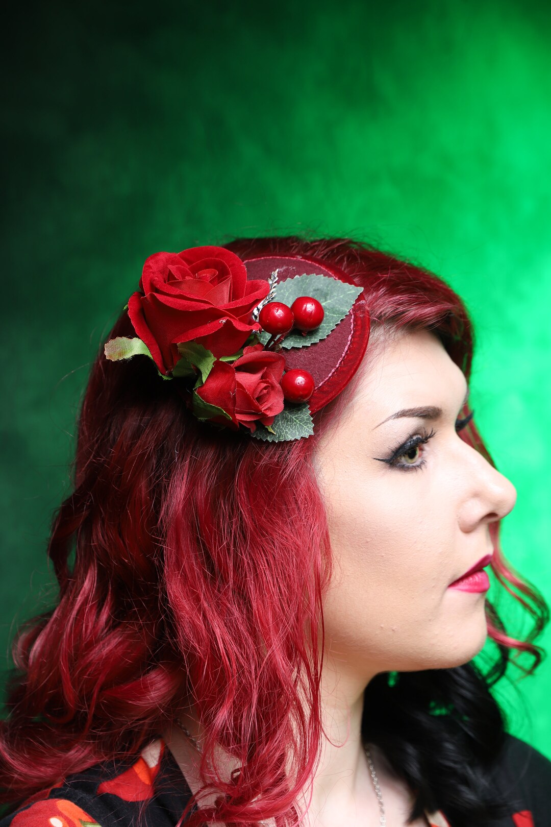 Quirky Cute: Burgundy Red Rose Fascinator, Mini Fascinator, Rare Find ...