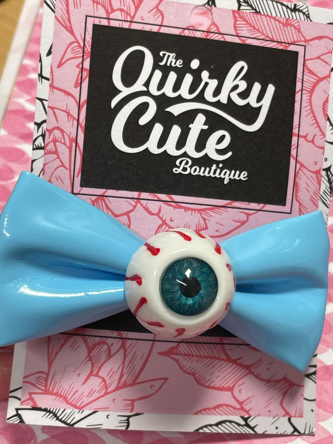 Quirky Cute Eyeball Bow, Kawaii Eyeball Hair Bow Clip, PVC Hair Bow ...
