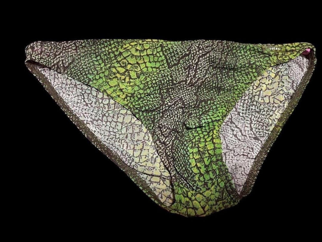 Lime Green Snake Print Mens Briefs, Slinky Briefs, Summer Briefs, Mesh ...