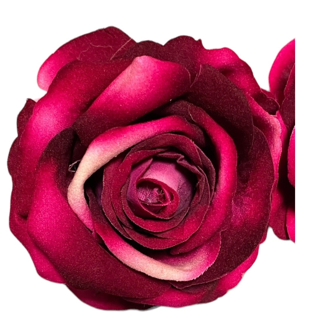 Quirky Cute: Single Deep Pink Rose Hair Clip, Fuchsia Pink Hair Flower ...