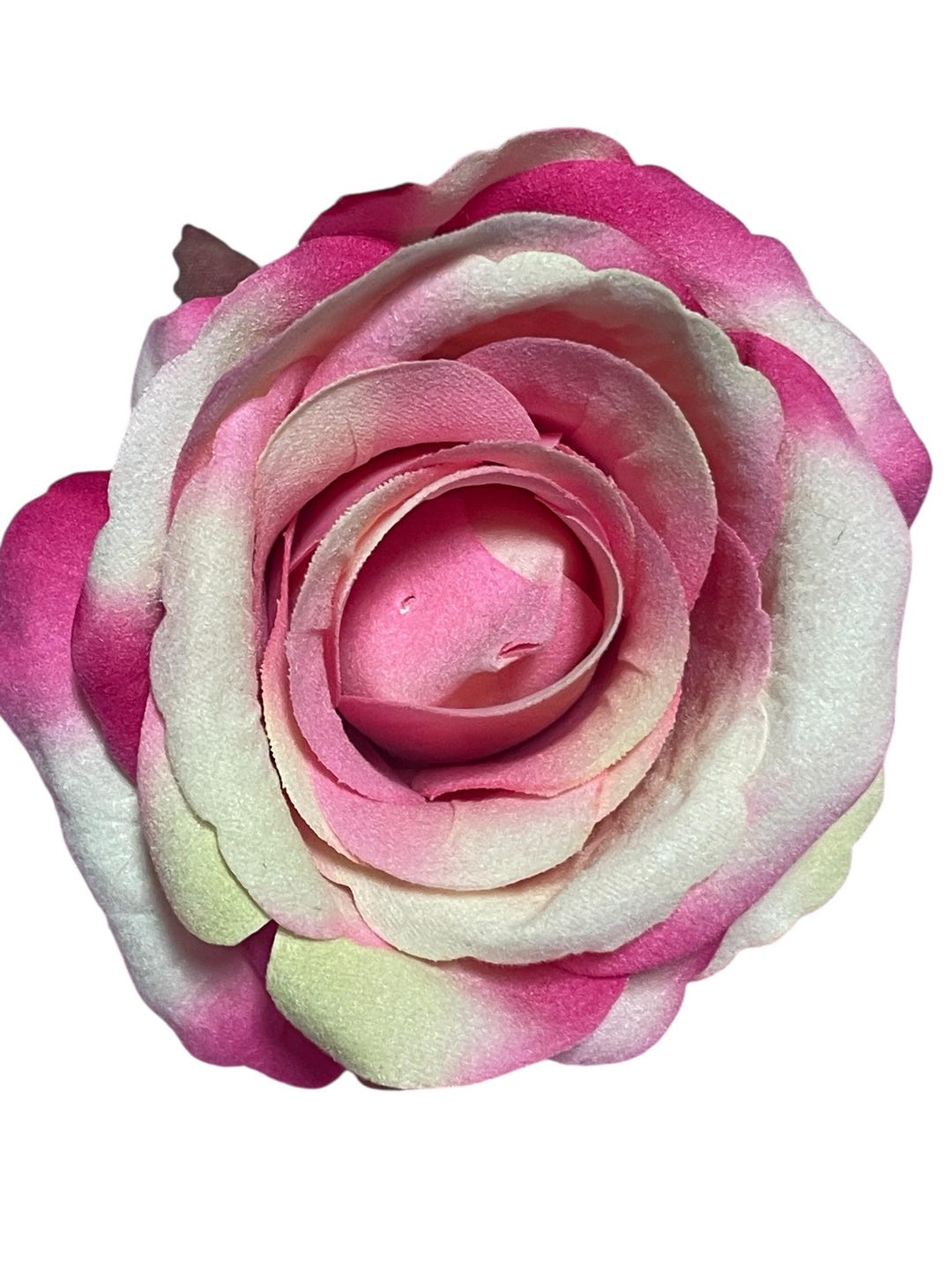 Handmade Garden Single Medium Pink and Cream Velvet Rose Clip - Etsy