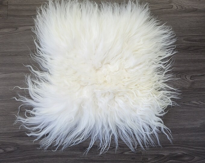 Icelandic Sheepskin Long Wool Chair Pad Sheepskin Stool Cover Chair ...