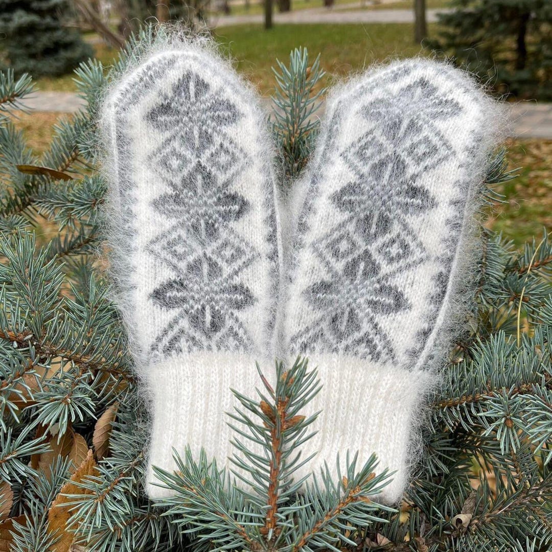 Women's Mittens , Norwegian Mittens Hand Knit , Women's Mittens Made of ...