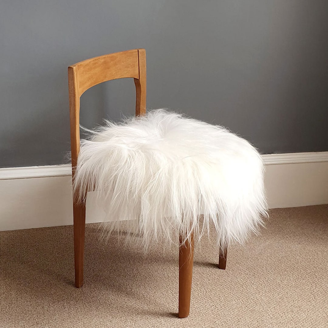 Icelandic Sheepskin Chair Pad Long Wool, off White Color ,sheepskin ...