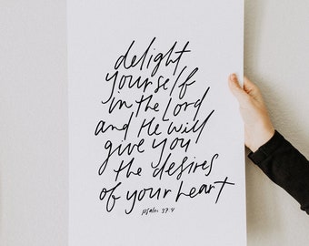 Delight Yourself in the Lord Scripture Sticker, Flower Sticker, Floral ...