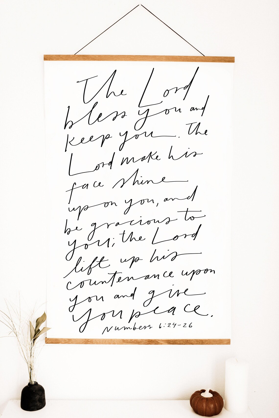 Poster: the Lord Bless You With Banner Wood - Etsy