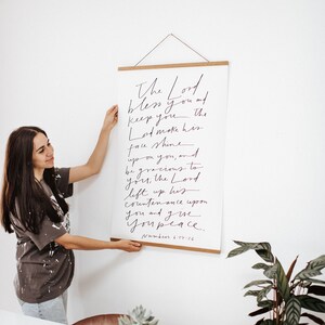 Poster: the Lord Bless You With Banner Wood - Etsy