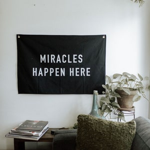 Canvas Banner: Miracles Happen Here - Etsy