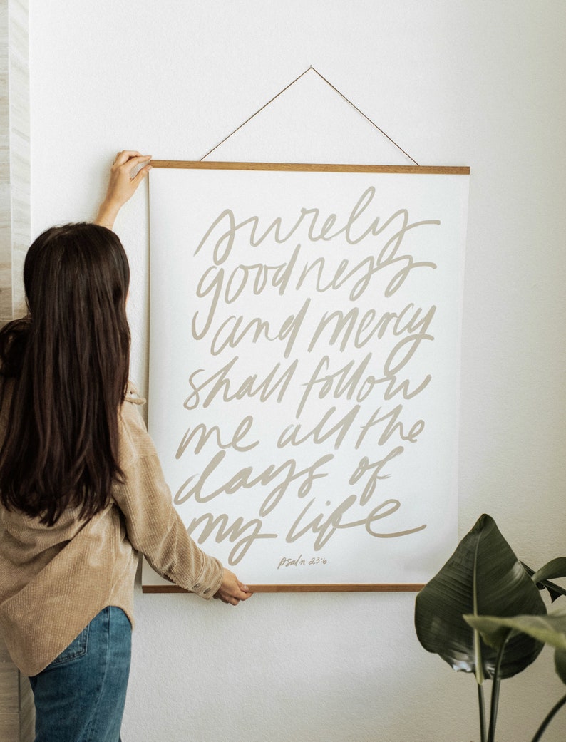 Large Poster: Surely Goodness and Mercy - Etsy