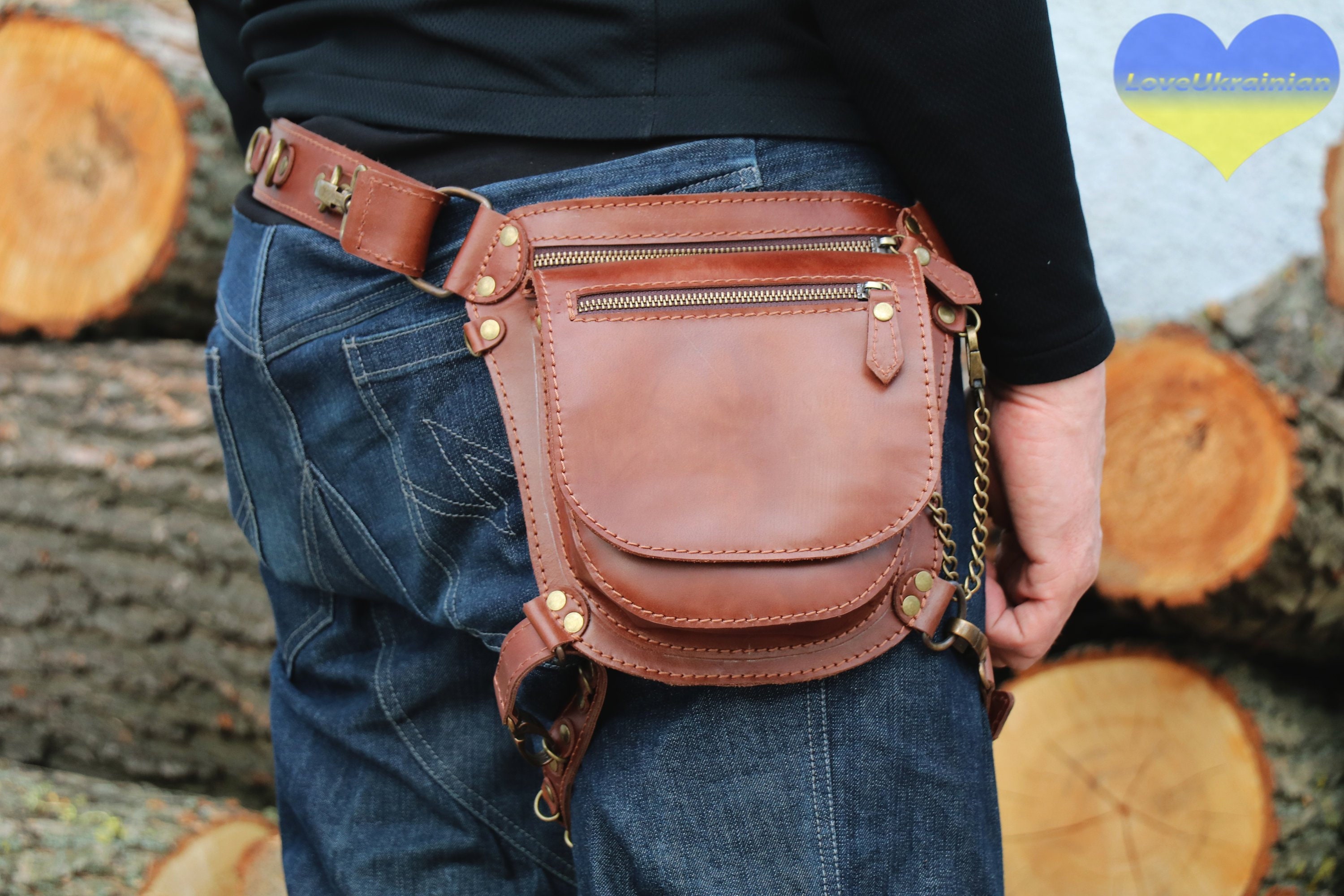Leather Hip Pouch Leather Hip Bag Bum Bag Leather Fanny - Etsy