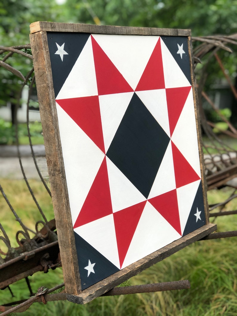 Americana Barn Quilt Patriotic Barn Quilt Hand Painted - Etsy