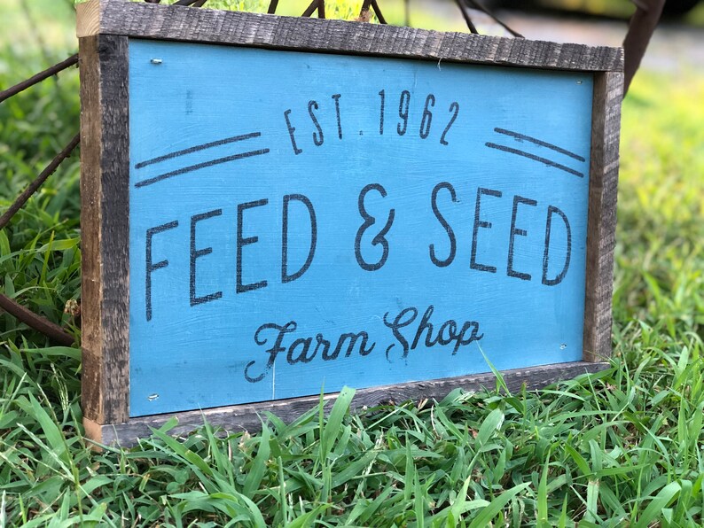 Feed & Seed Farm Sign Farmhouse Sign Rustic Home Decor - Etsy