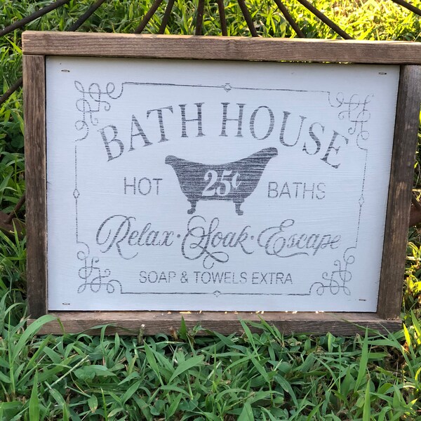 Bath House Sign - Etsy
