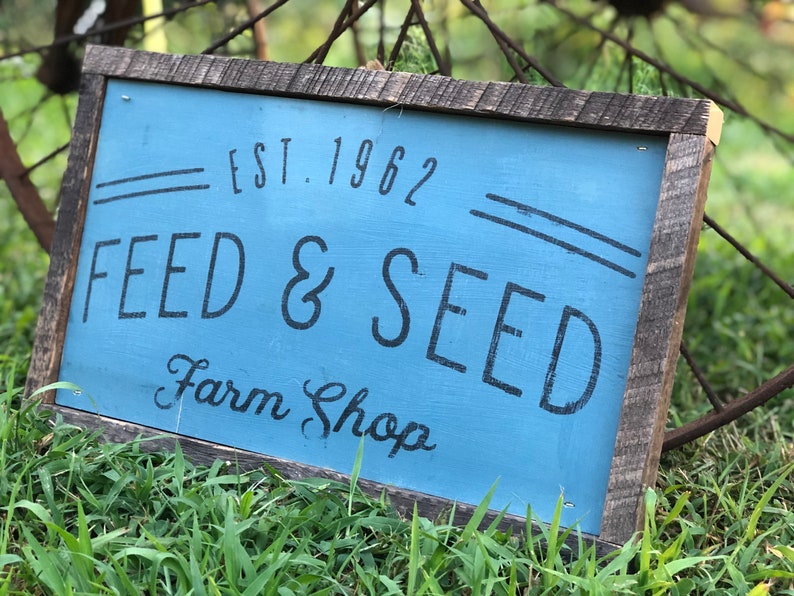 Feed & Seed Farm Sign Farmhouse Sign Rustic Home Decor - Etsy