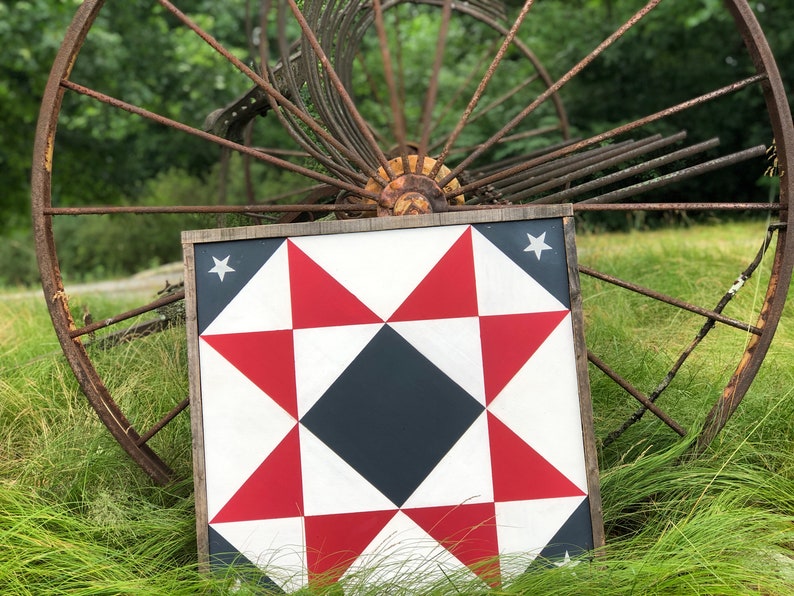 Americana Barn Quilt Patriotic Barn Quilt Hand Painted - Etsy
