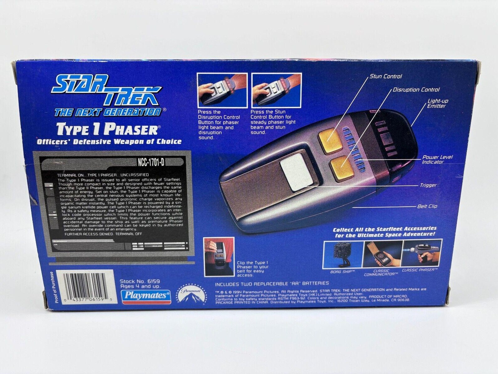 Star Trek the Next Generation Type 1 Phaser Blaster, Playmates 1994 - Etsy