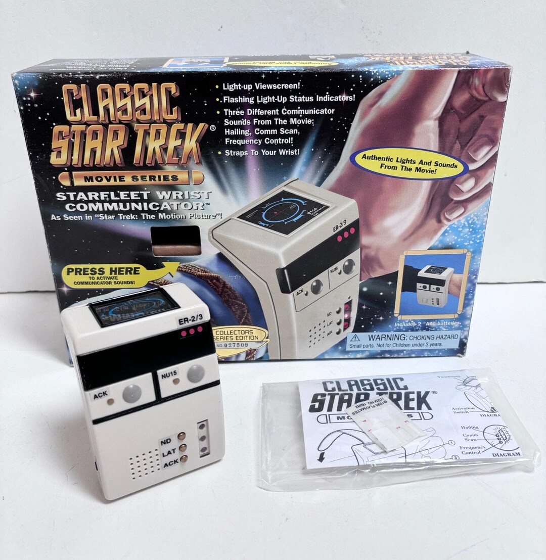 Star Trek Classic Starfleet Wrist Communicator WORKING W/ Box ...