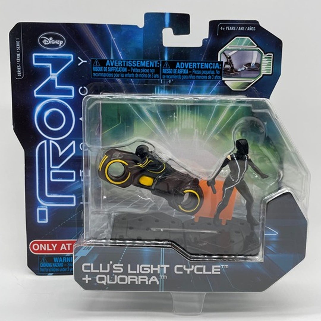 Tron Legacy Series 1 Clu Light Cycle/quorra Action Pack Figures/bases ...