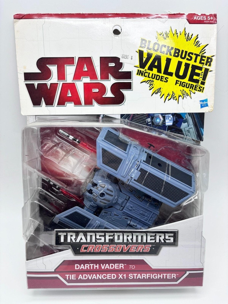 Star Wars Transformers Crossovers Darth Vader & Tie Advanced X1, Hasbro ...