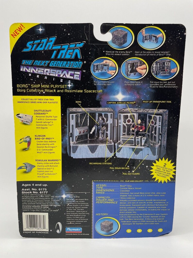 Star Trek Innerspace Borg Ship Mini Playset, Playmates 1995 - Etsy